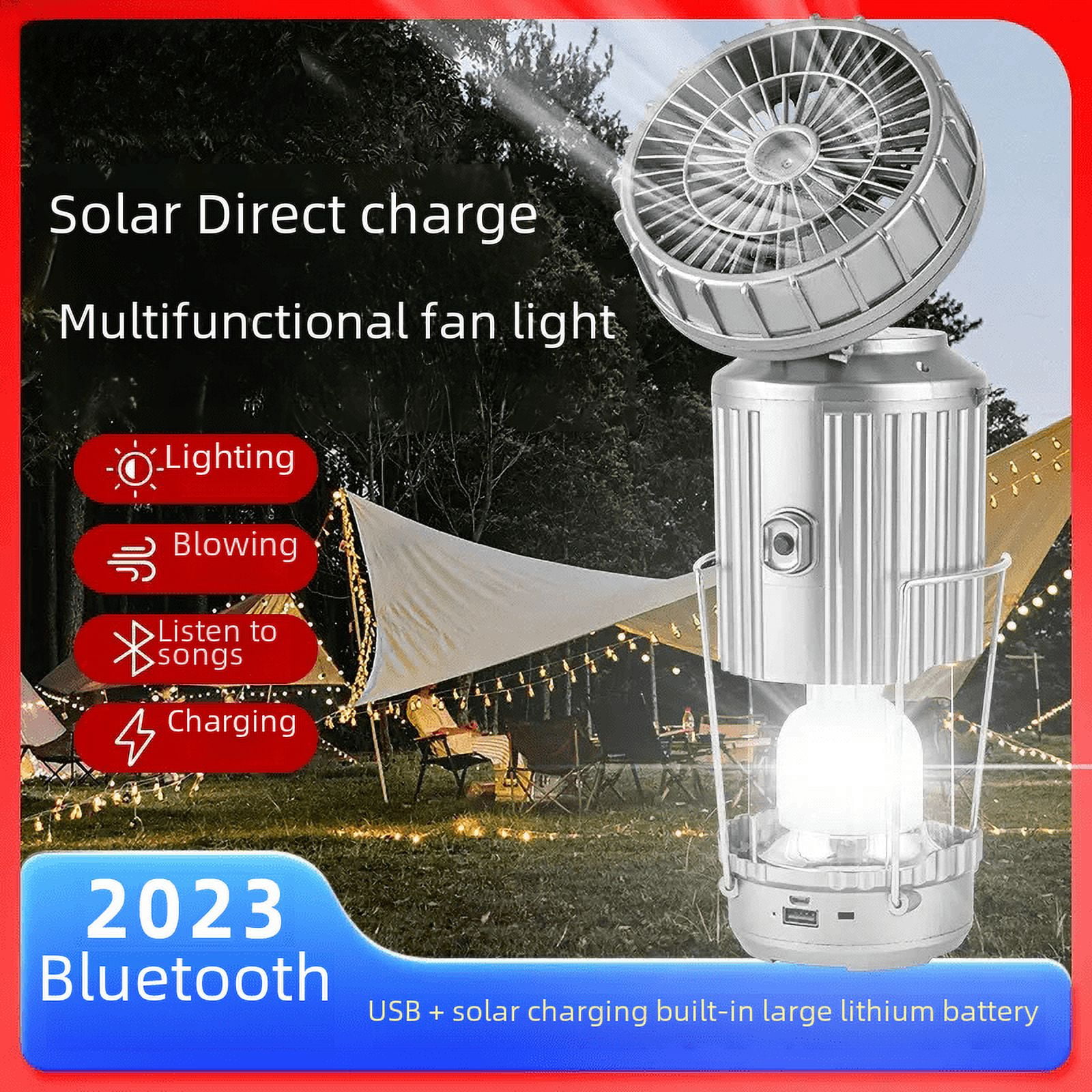 Solar fan camping lamp portable stretch switch camping lamp lithium ...