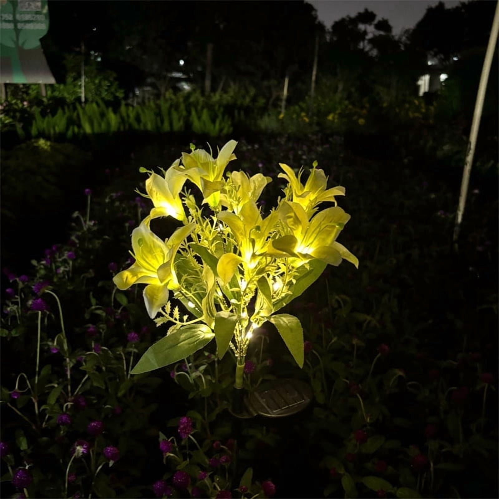 Solar garden lights outdoor waterproof decorative flowers, 7-flower ...