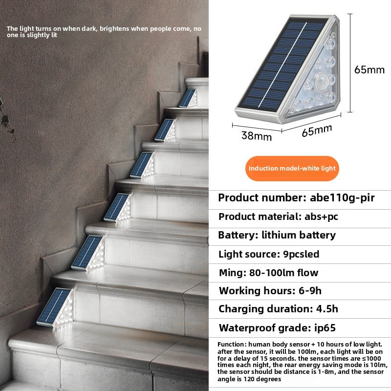 Solar ladder lights, 6 pcs, outdoor waterproof, intelligent induction, wiring-free, simple ...