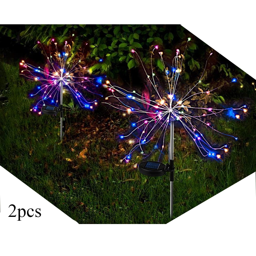 Solar lamp for outdoor garden, 2 x solar fireworks light, multicolored ...