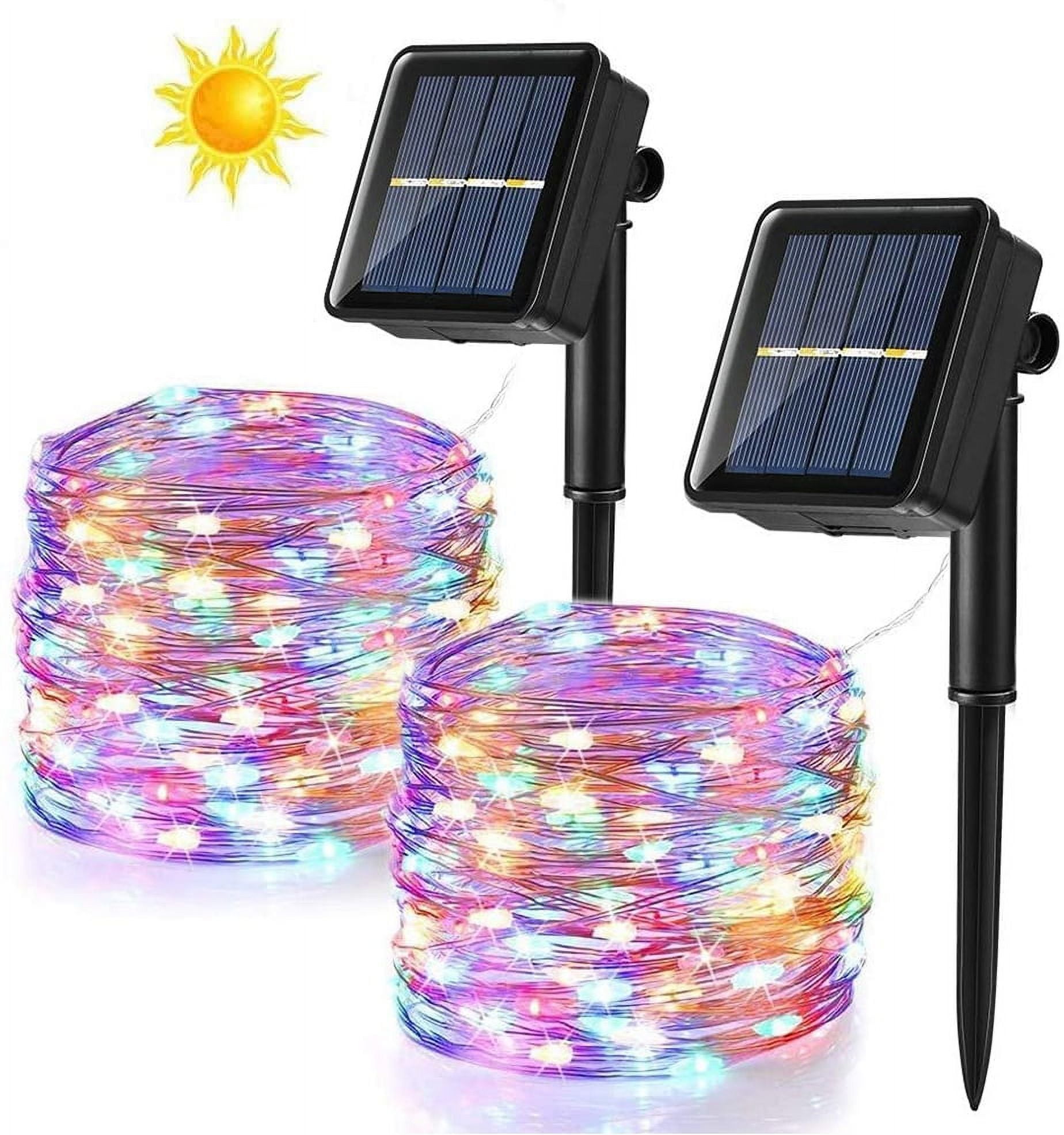 Solar light chain outside, 10M 120 LED colorful Christmas light chain ...