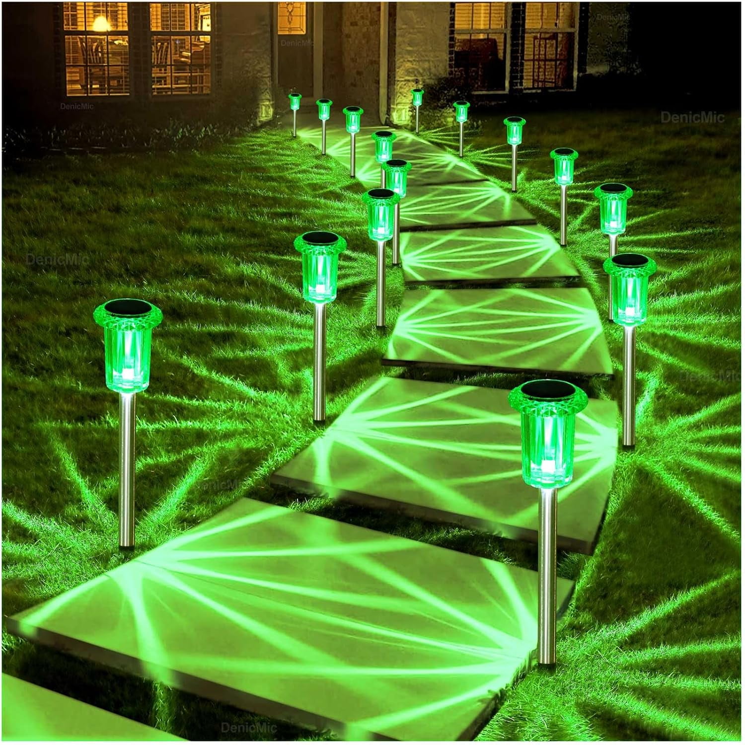Solar light outdoor path light 6000K LED waterproof acrylic lamp holder ...