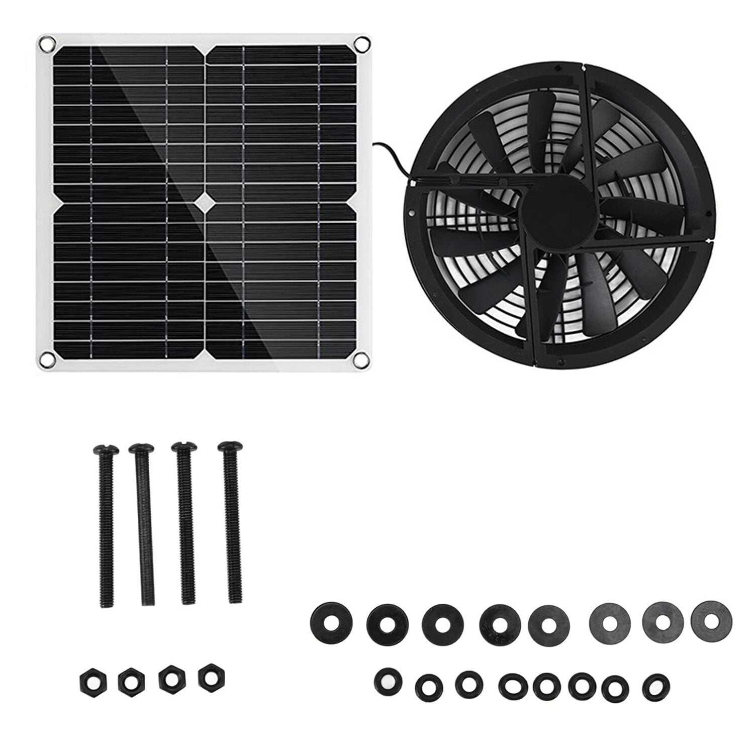Solar panel fan kit, 100W, 3000RPM, solar panel powered fan, 10 inch ...