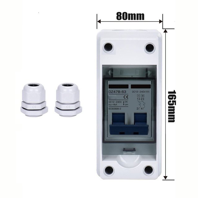 Solar photovoltaic cell combiner box DC circuit breaker switch with ...