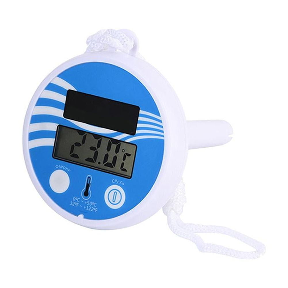 Solar-powered Digital Pool Thermometer with Buttons, Battery-powered ...