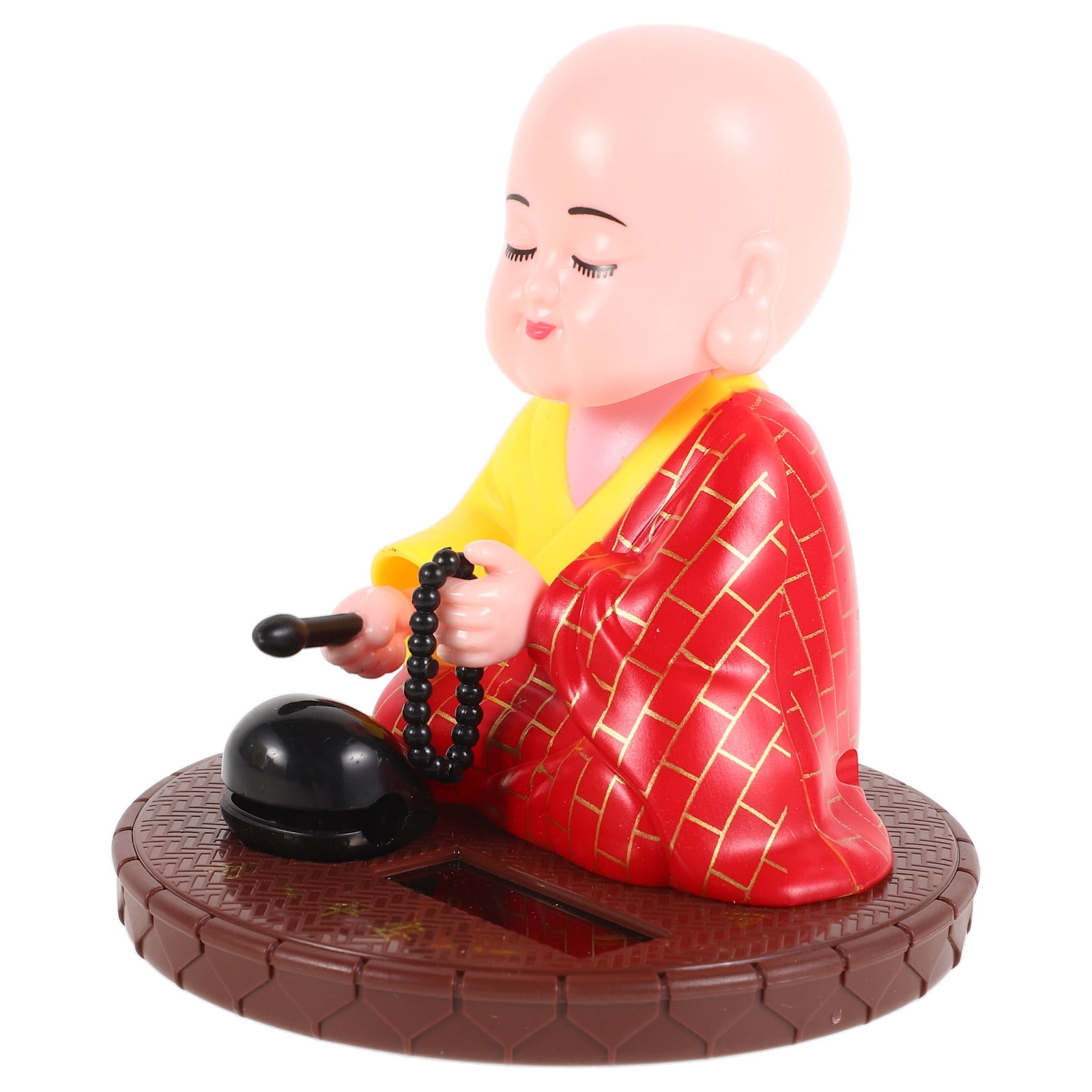 Solar-powered Shaking Buddha Car Dashboard Figurine Bobblehead Monk ...