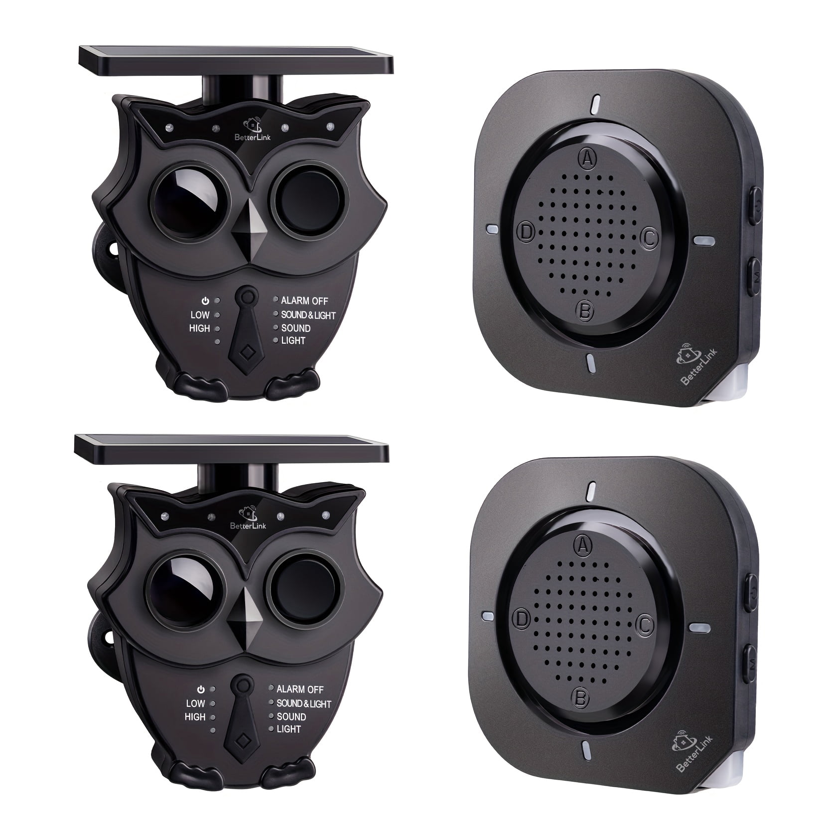 Solar-powered driveway security alarm, long detection range, loud siren ...