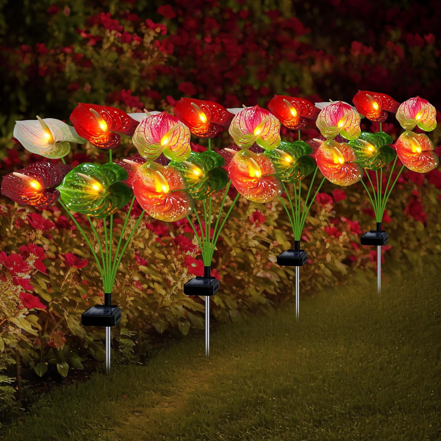 Solar powered outdoor garden decoration, sunflower light, waterproof ...