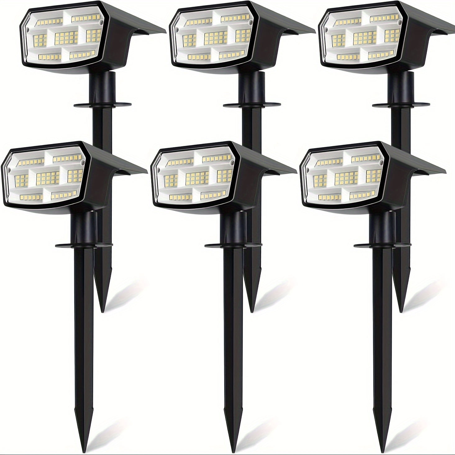 Solar spot lights, 6-pack 59 led waterproof outdoor, 3 lighting modes ...