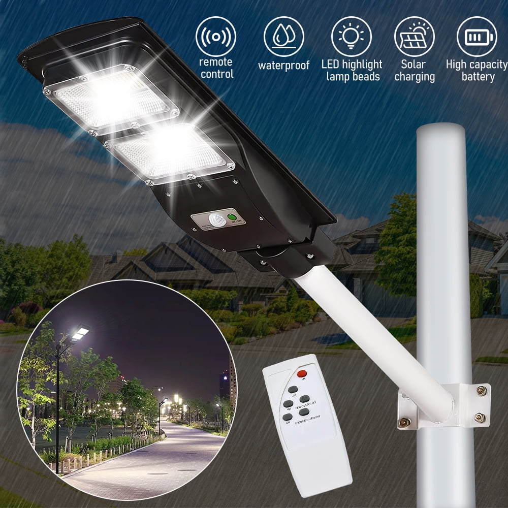 10000Lumens LED Solar Street Light, PIR Sensor, Dusk to Dawn, Outdoor ...