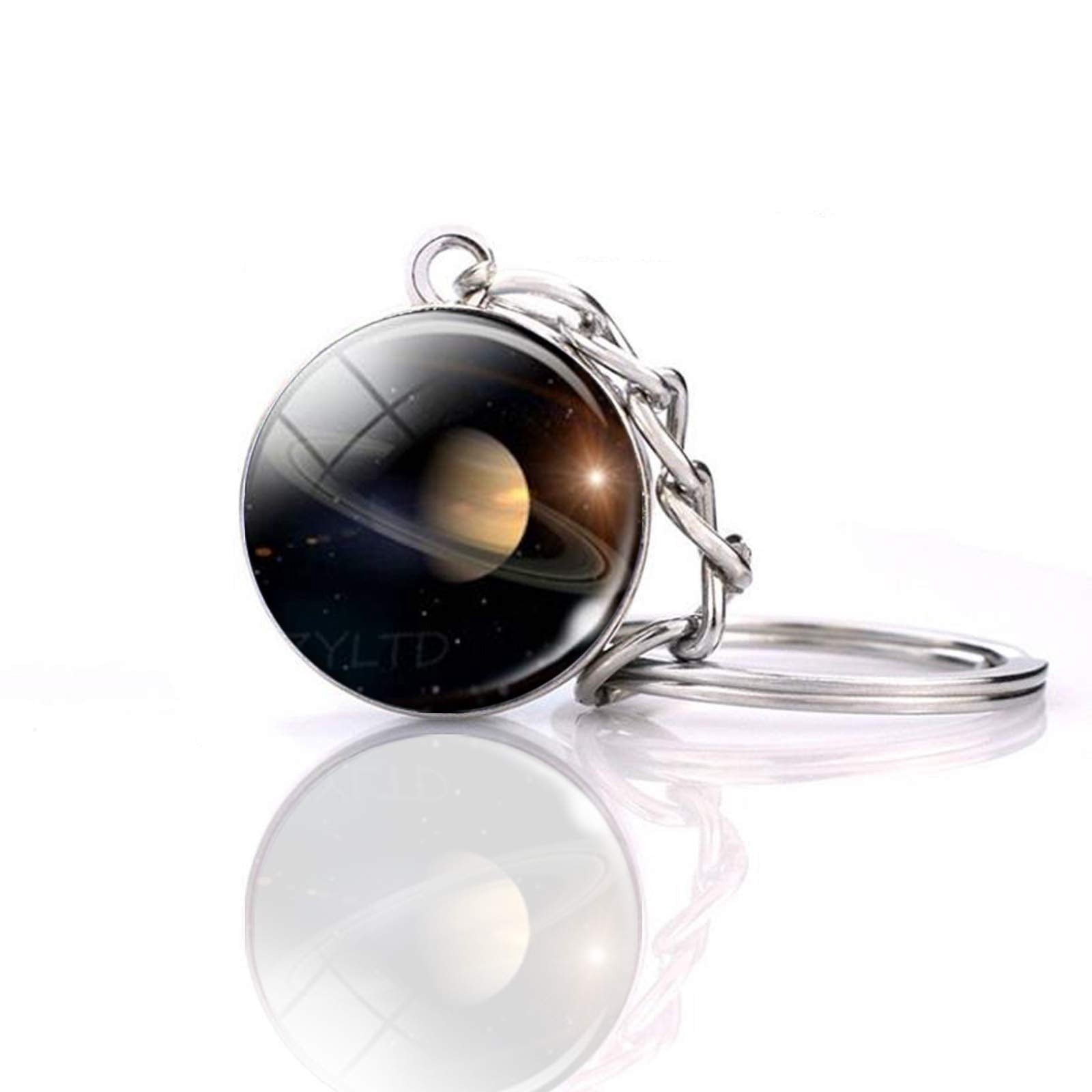 Solar system planet keychain pendant, Galaxy crystal glass ball ...