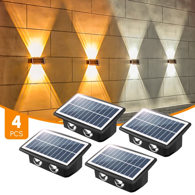 OriginalSourcing 4LED Dual Head Solar Wall Lights Waterproof Adjustable ...