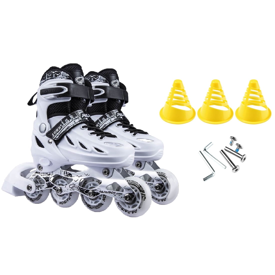 SolarSoda Adjustable Size Inline Skates for Women Girls Boys, Light up ...