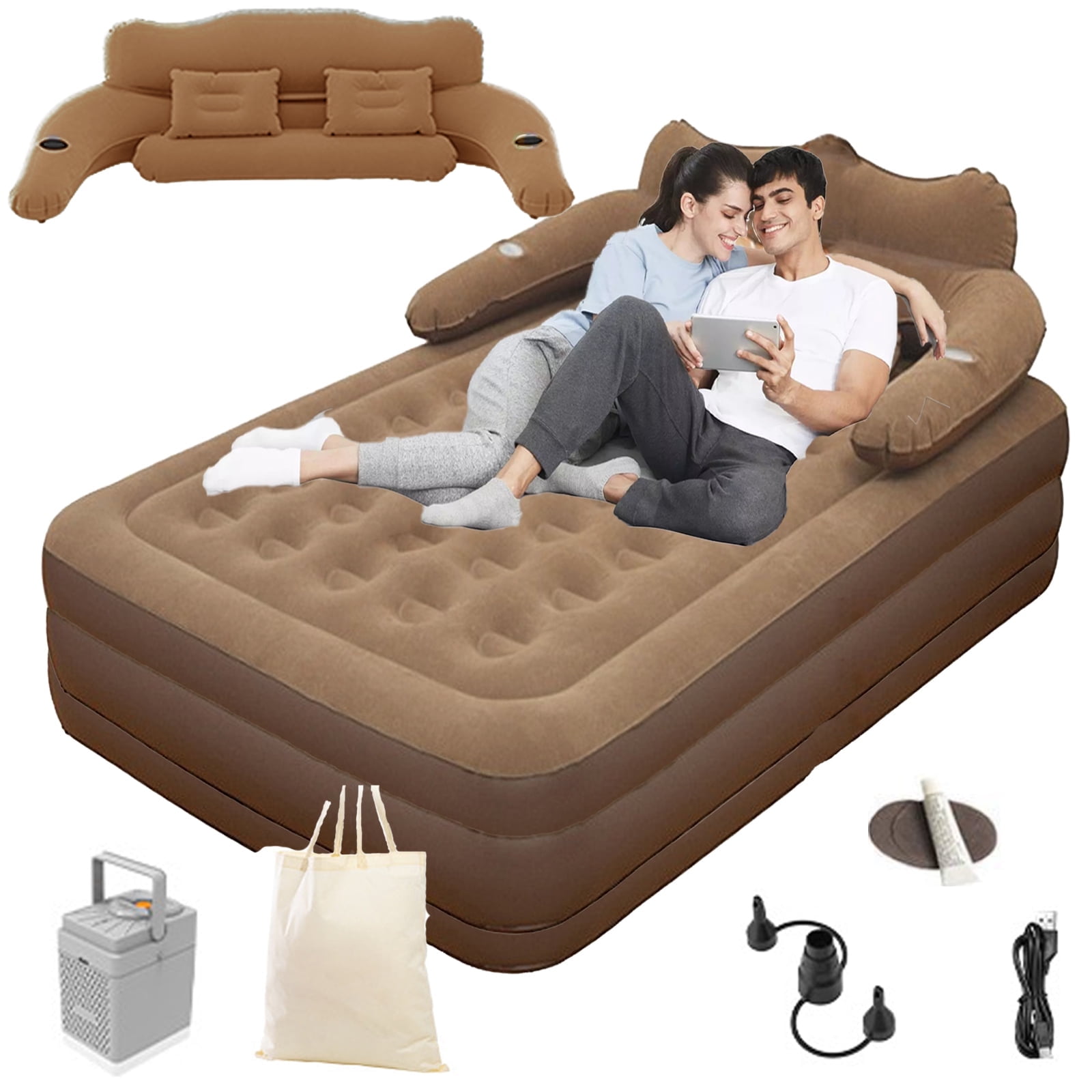 SolarSoda Easy To Store Double Inflatable Air Mattress Folding Bed ...