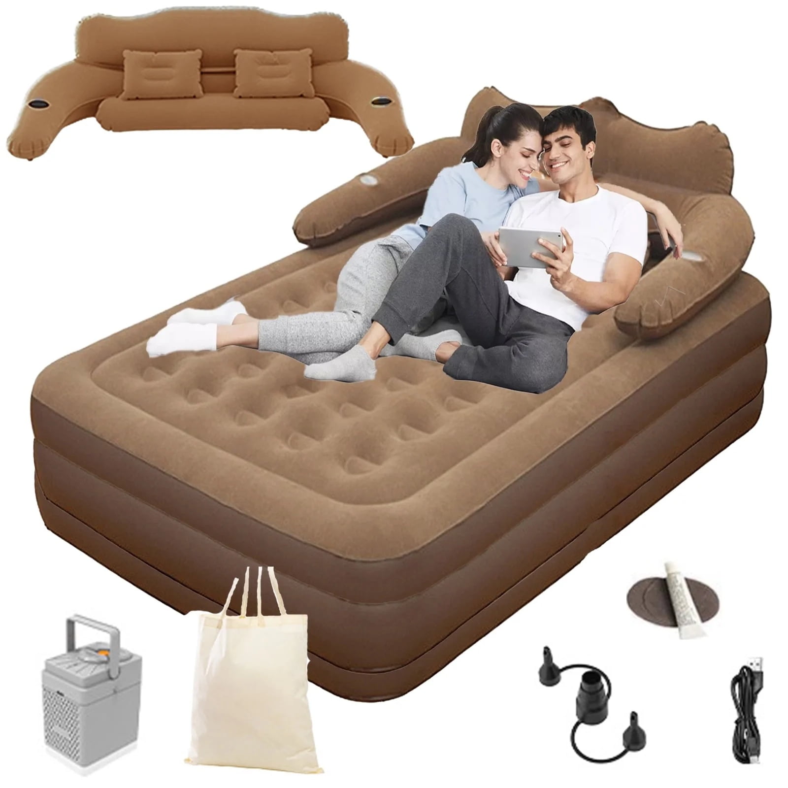 SolarSoda Easy To Store Double Inflatable Air Mattress Folding Bed ...