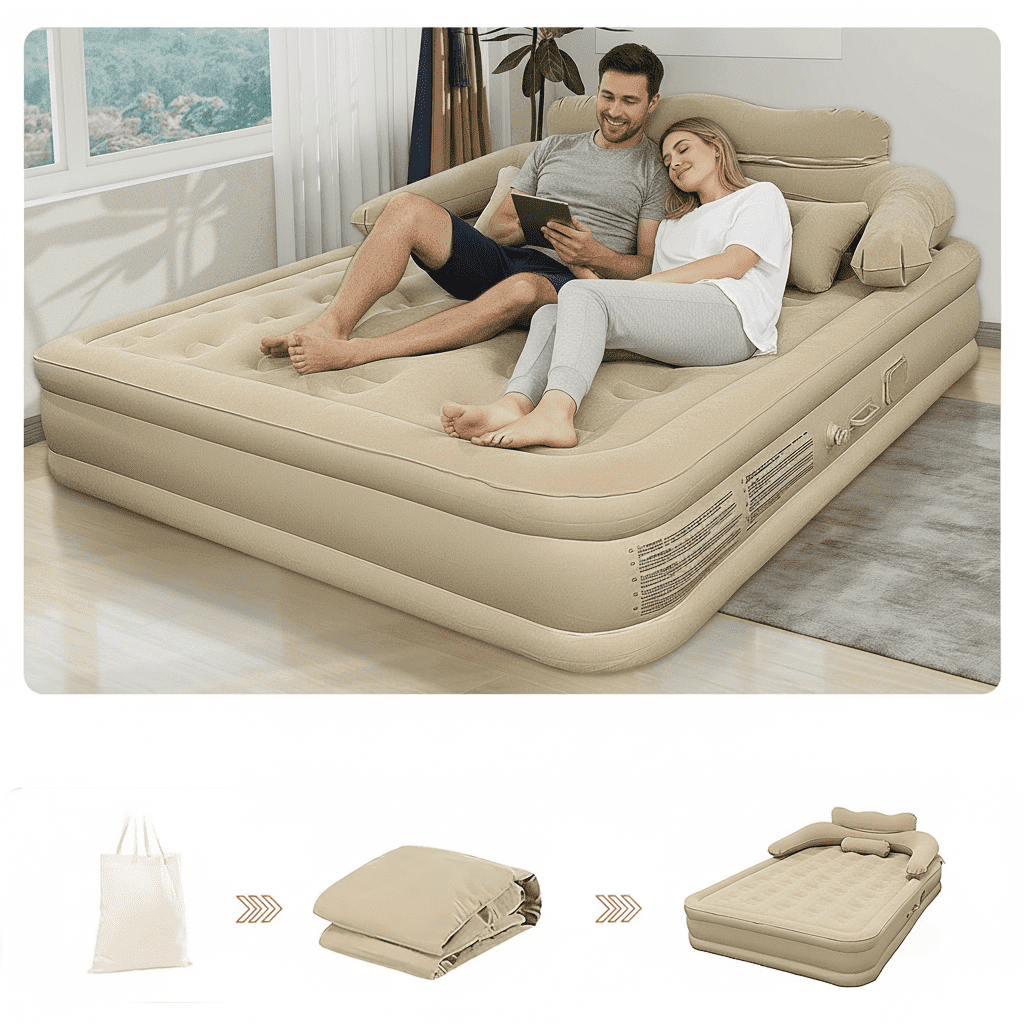 SolarSoda Full Size Air Mattress, 75.59"*59.84"*15.74" Inflatable Bed ...