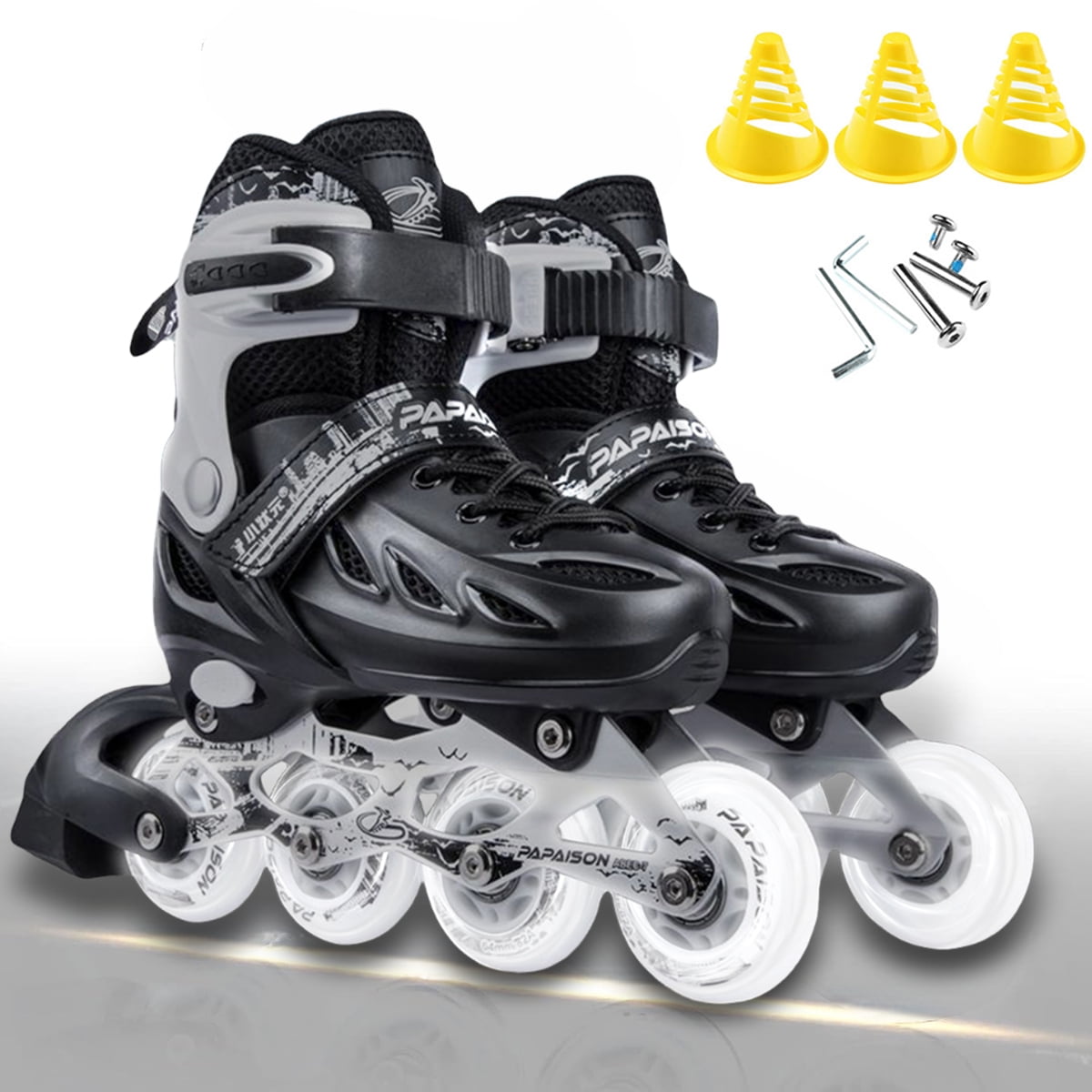 SolarSoda Inline Skates for Men Women, Light up Wheels Adjustable Size ...