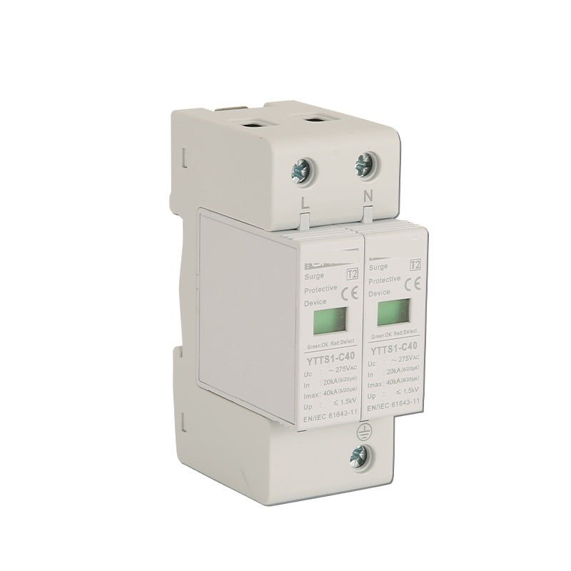 SolarYTTS1-C40 SPD 2P 275V AC 40KA Surge Protector Lightning Protection ...