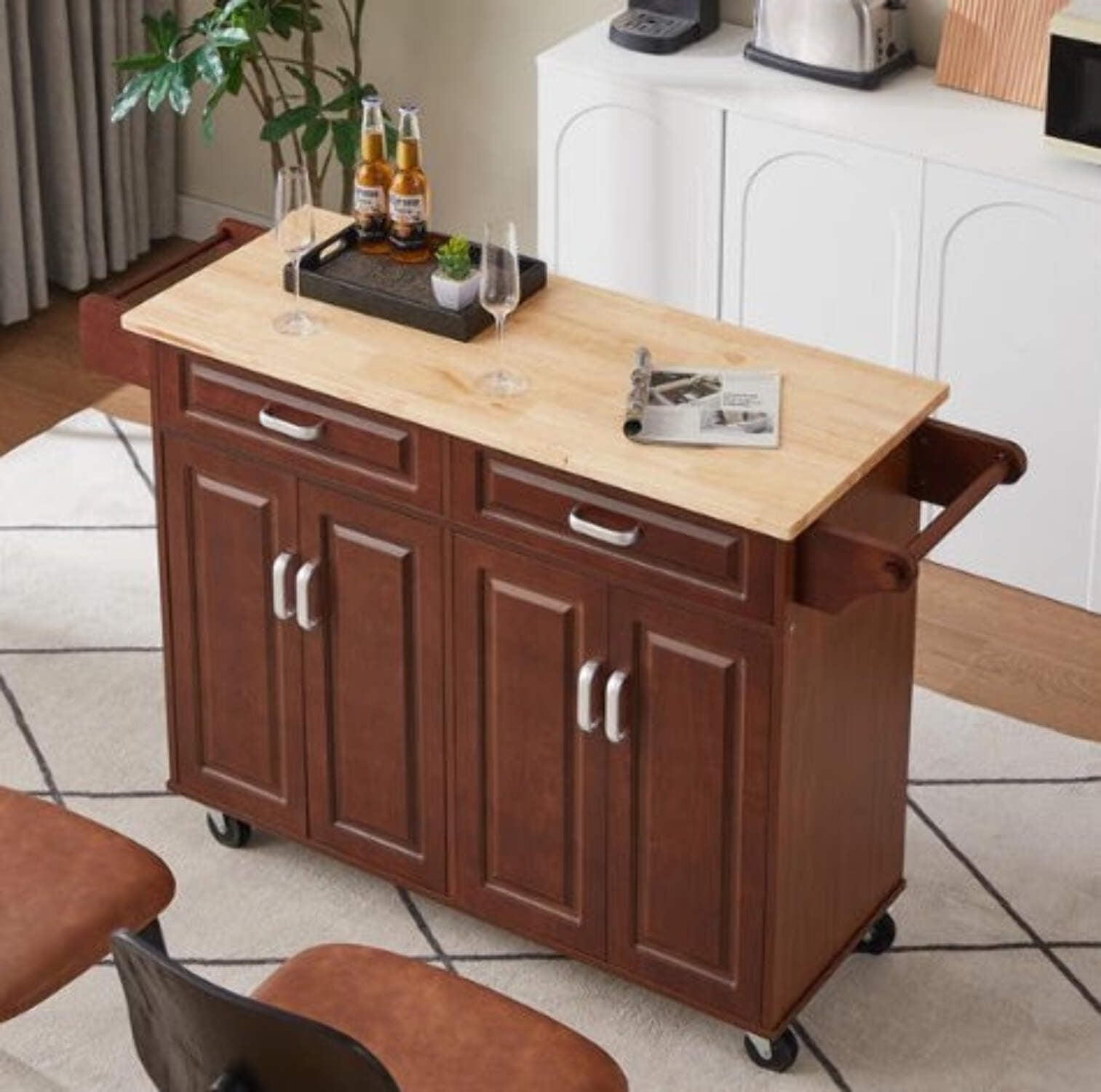 Solara Kitchen Island Cart Drawers - Walmart.com