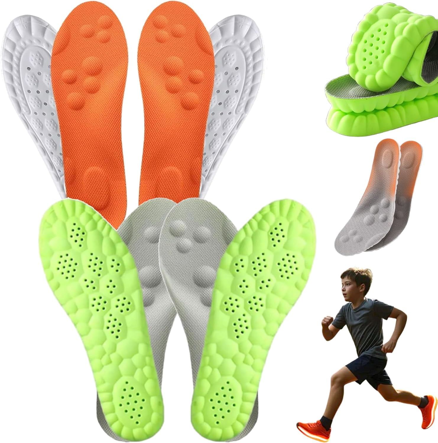 Solara Pickleball Insoles for Men & Women, Footstr 4D Comfort Memory ...