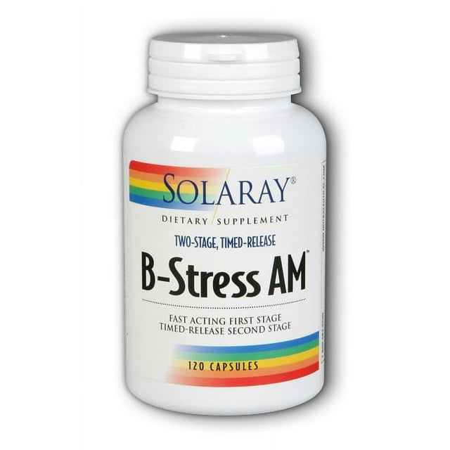 Solaray B-Stress AM 120 Capsules - Natural Anxiety & Stress Relief ...