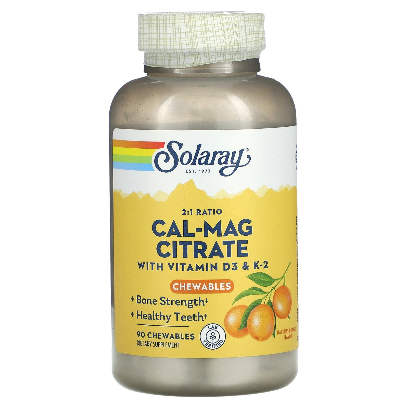 Solaray Cal-Mag Citrate with D3 & K2, Bone Strength, Muscle Health ...