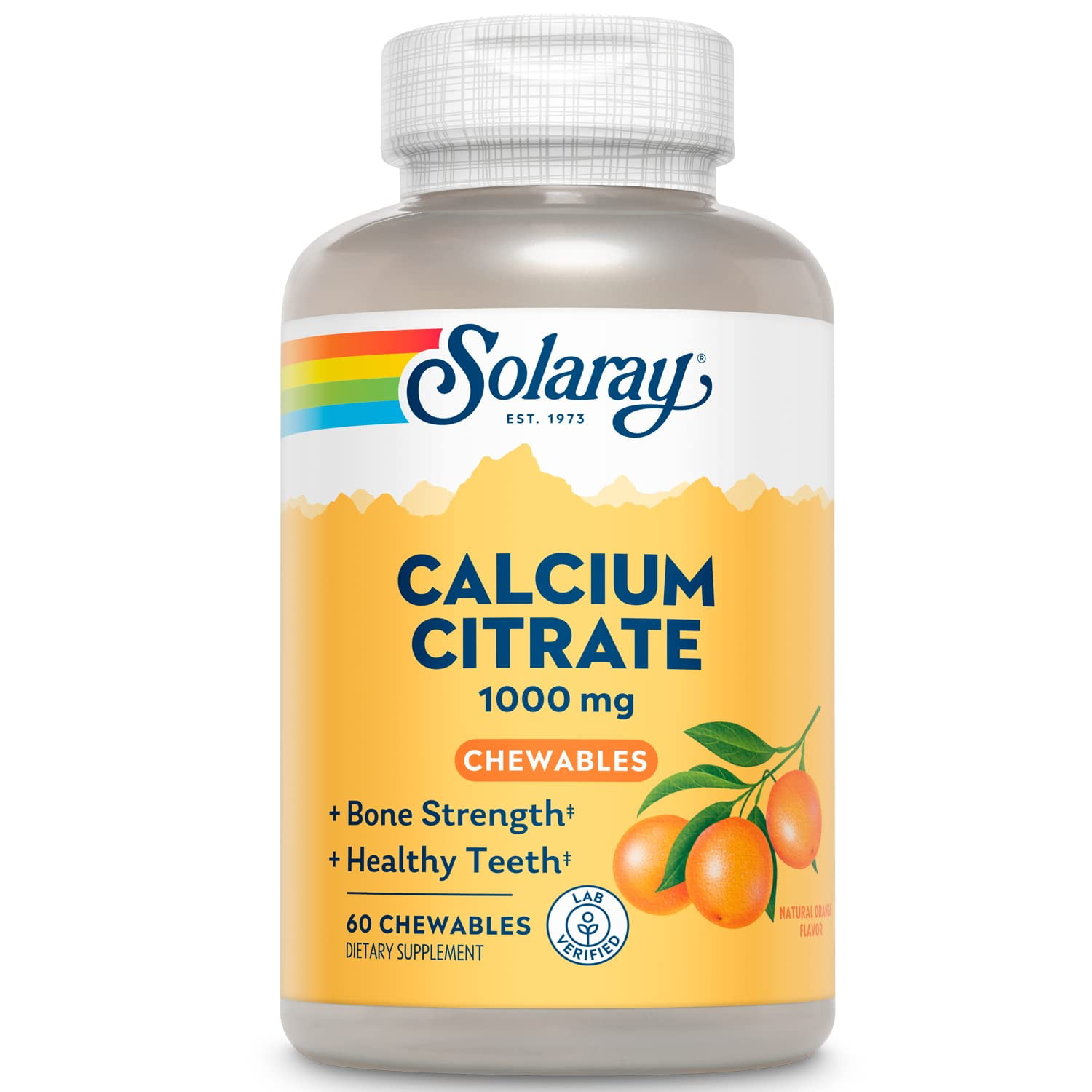 Solaray Calcium Citrate 1000 mg, Natural Orange KMC2Flavor Calcium ...