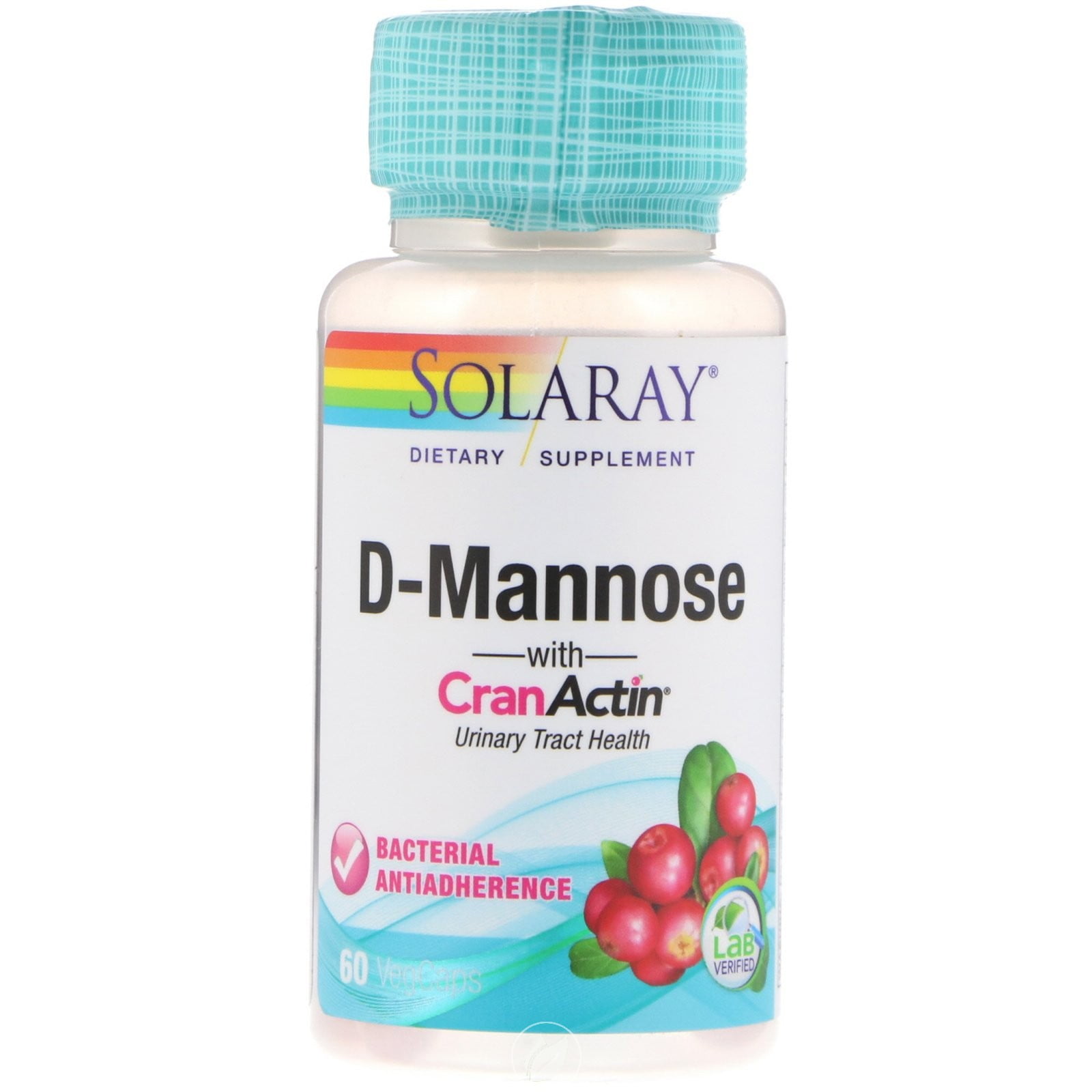 Solaray D-Mannose w/ CranActin Cranberry Extract 1000mg w/ Vit C ...