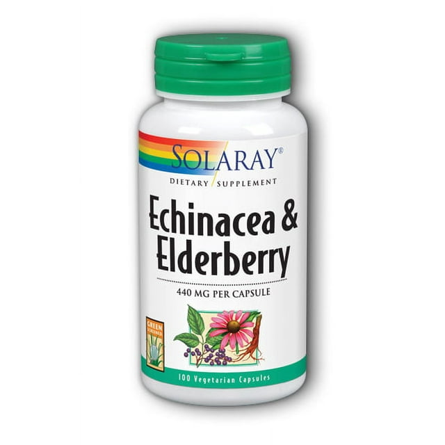 Solaray Echinacea and Elderberry 440 mg - 100 Capsules - Walmart.com