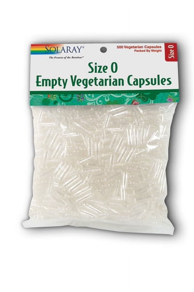 Solaray Empty Vegetable Capsules, Size 0, 500 Ct - Walmart.com
