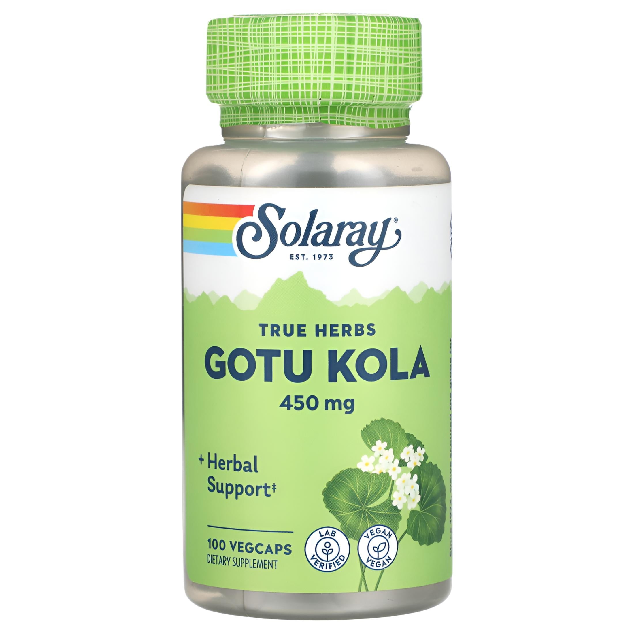 Solaray Gotu Kola 450mg | Vegan, Non-GMO | Supports Healthy Mood, Blood Circulation & Memory ...