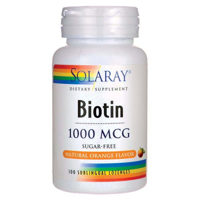 Solaray High Potency Biotin 1000 mcg | Natural Orange Juice Flavor ...