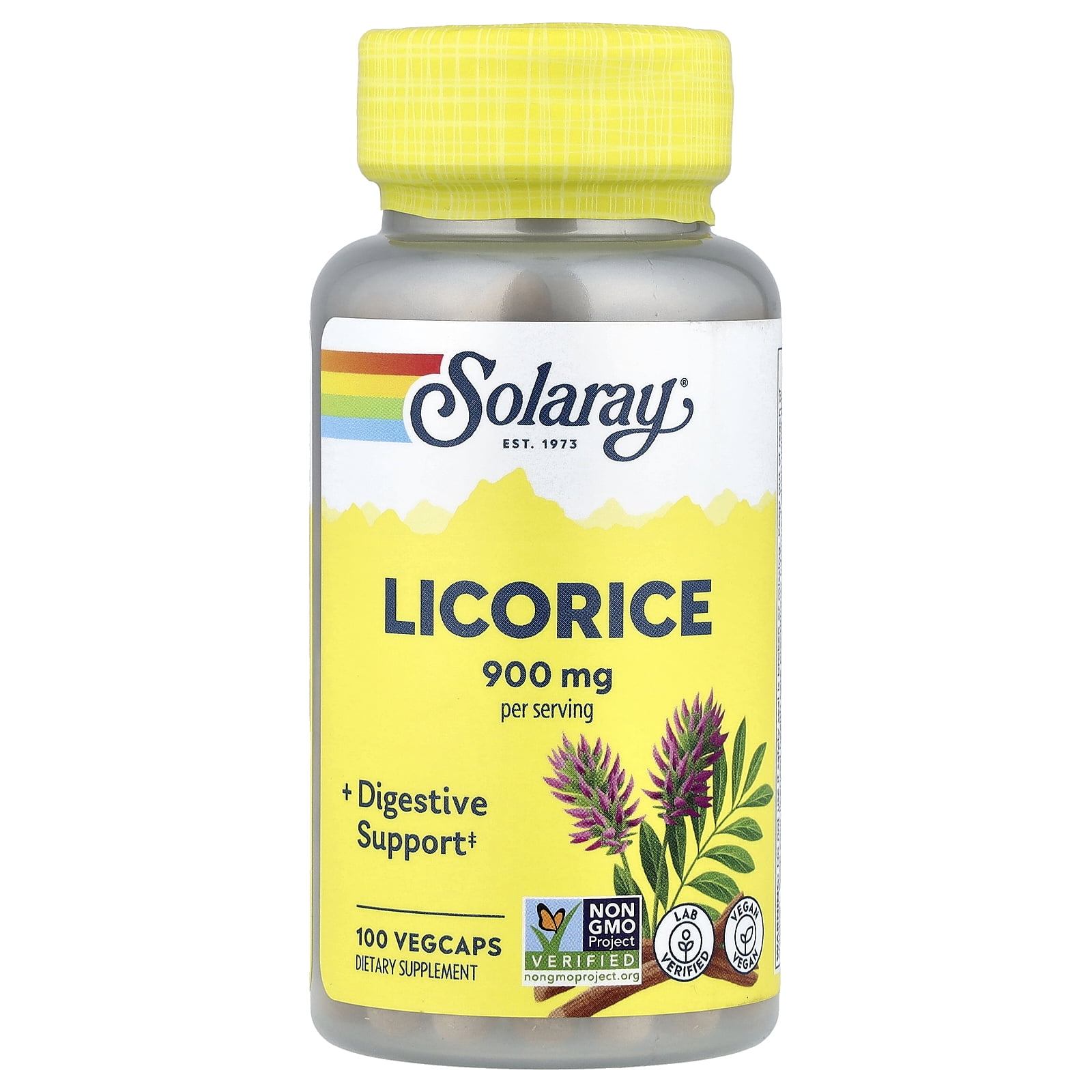 Solaray Licorice Root Capsules Supplement, 450 mg, 100 Count - Walmart.com