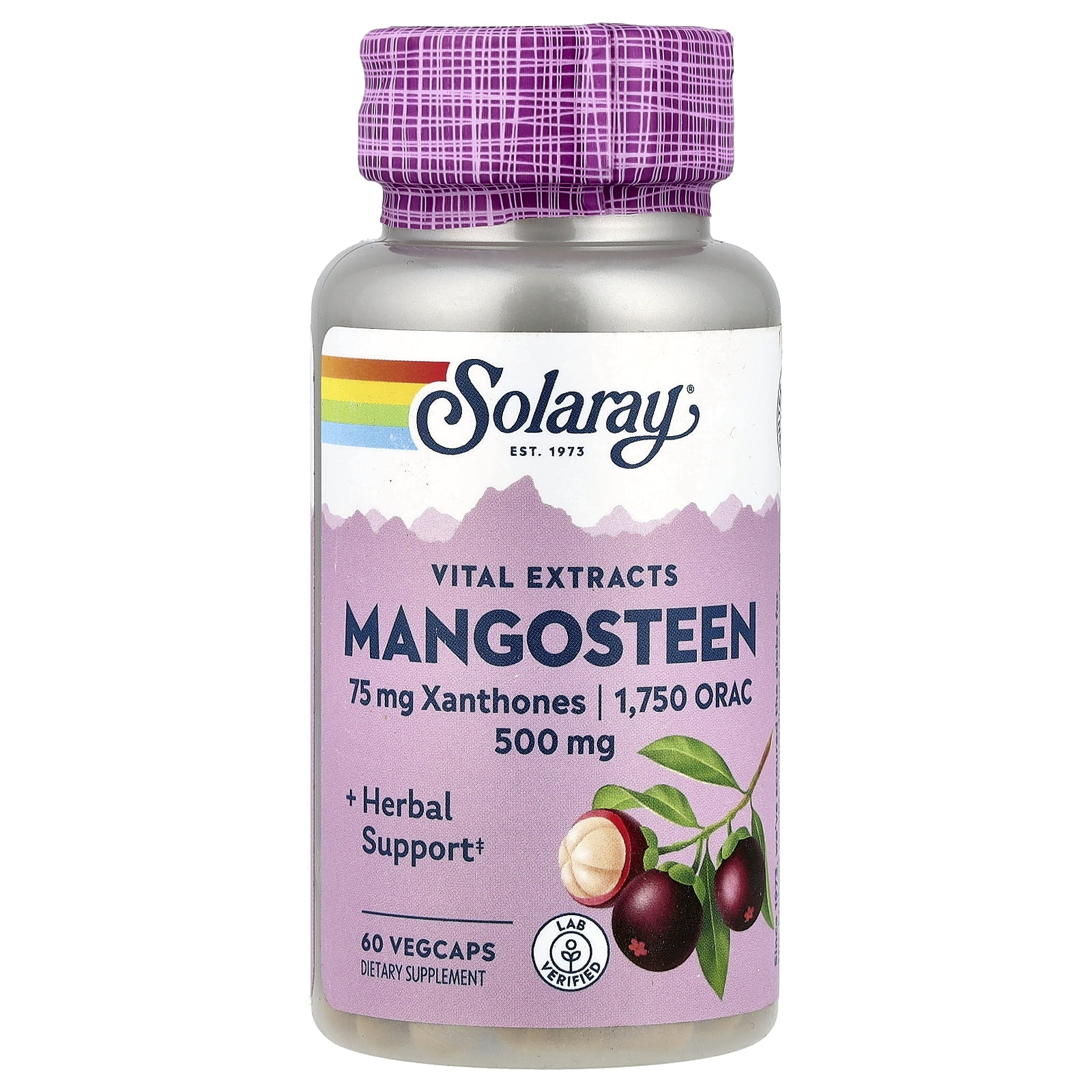 Solaray Mangosteen Fruit Extract, 75 mg Xanthones, Antioxidants, 60 ...