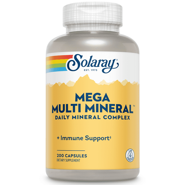 Solaray Mega Multi Mineral Capsules | Complete Complex Supplement | 200 ...