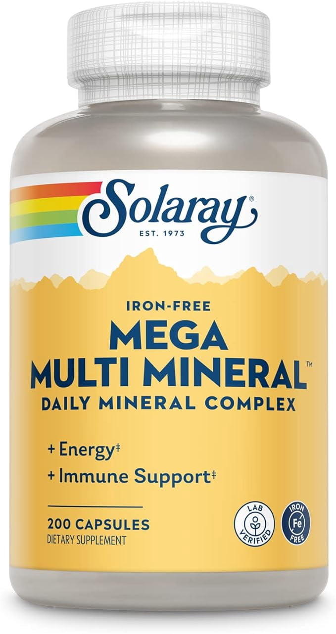 Solaray Mega Multi Mineral No Iron, Vitamin Capsules (076280045147 ...