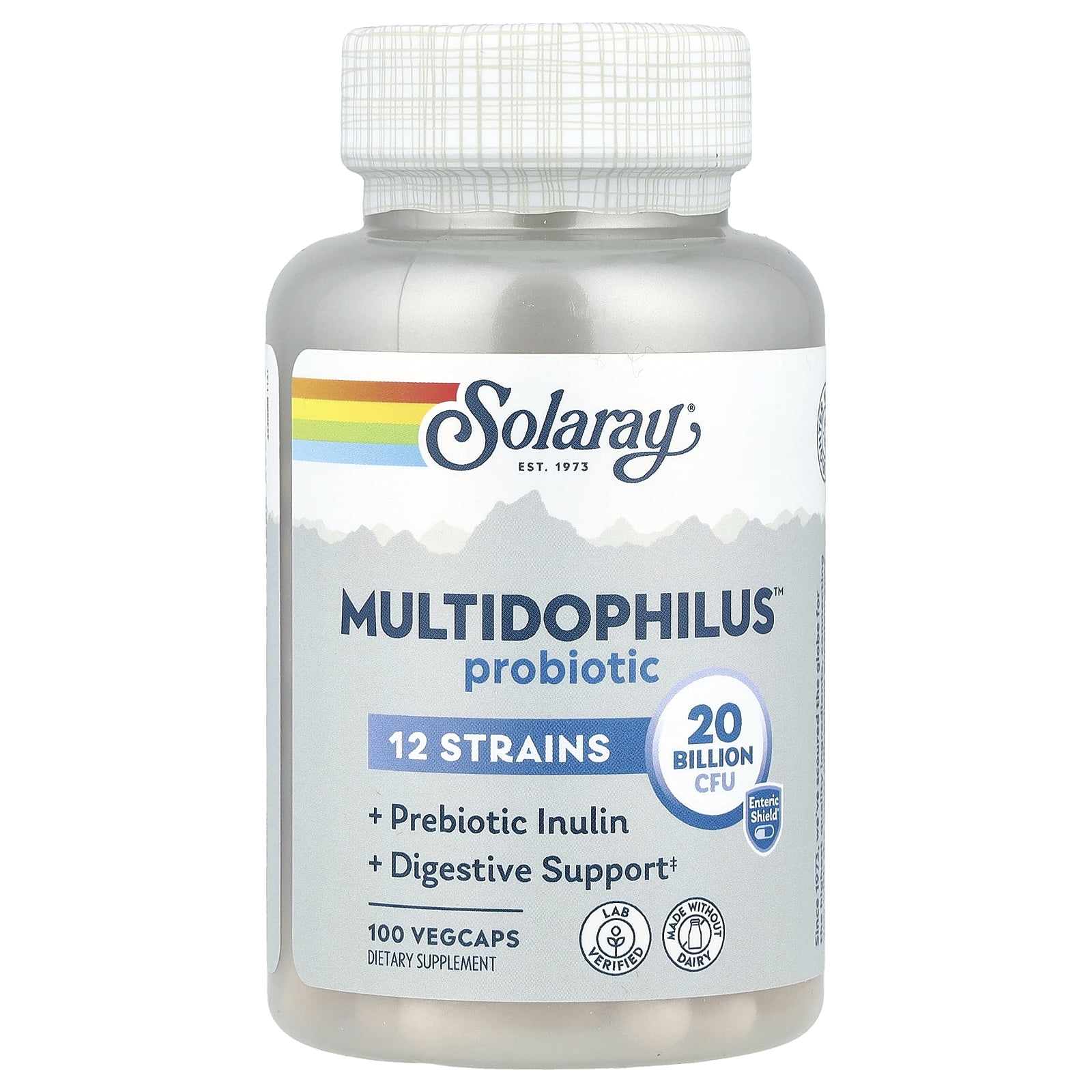 Solaray Multidophilus 12 Strain Probiotic | 20 Billion CFU | Healthy ...