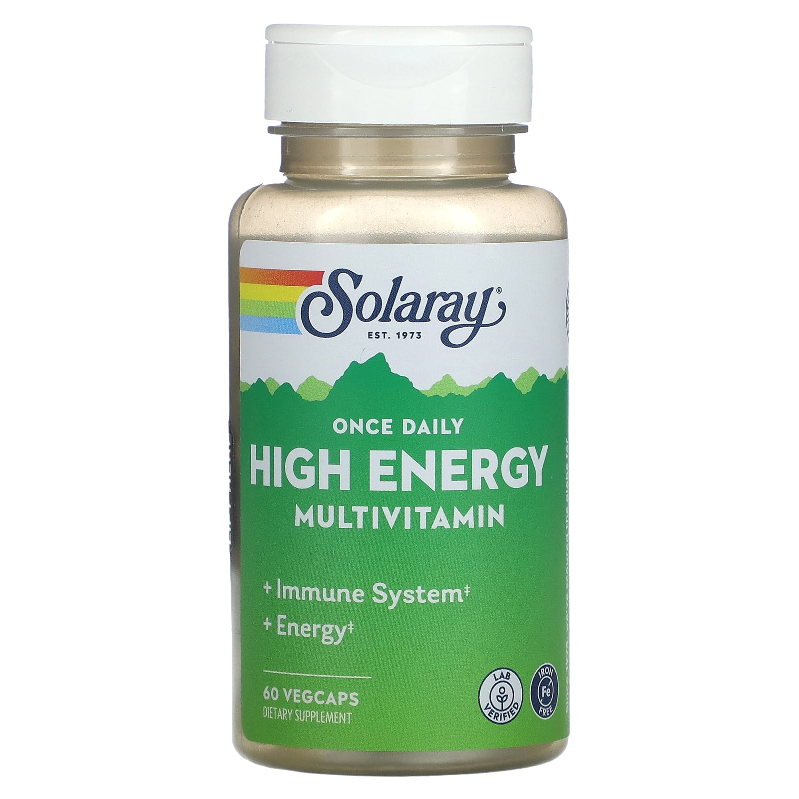 Solaray High Energy Multivitamin, Iron Free, Potency Vitamins, Non-GMO ...