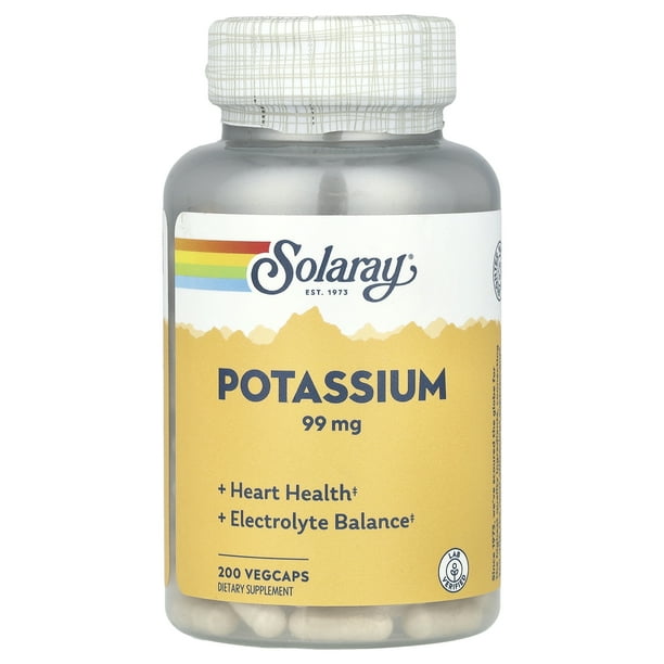 Solaray Potassium 99mg 200 Capsule - Walmart Business Supplies