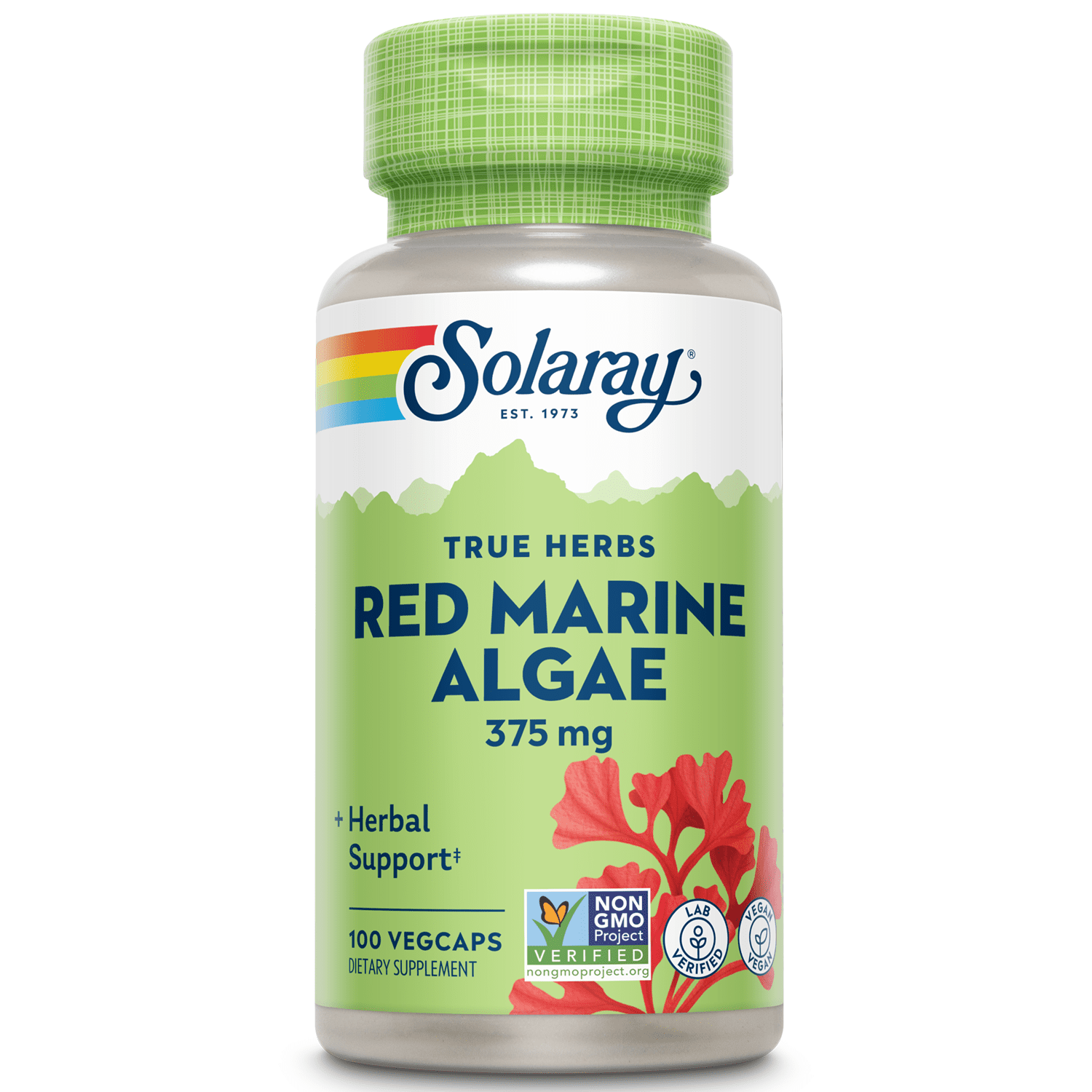 Solaray Red Marine Sea Algae 375mg | Sea Vegetable Supplement | Healthy ...