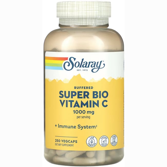 Solaray Super Bio Buffered Vitamin C 1000 mg with Bioflavonoids, Timed Release Immune Support ...