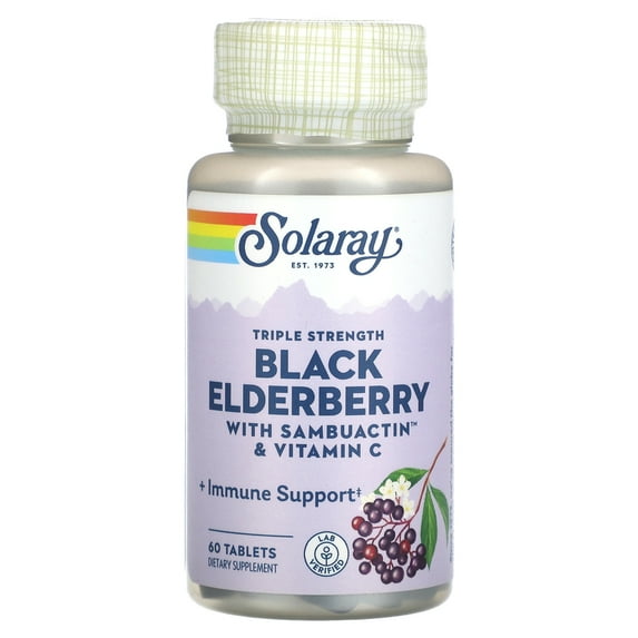 Solaray Triple Strength Black Elderberry With Sambuactin & Vitamin C ...