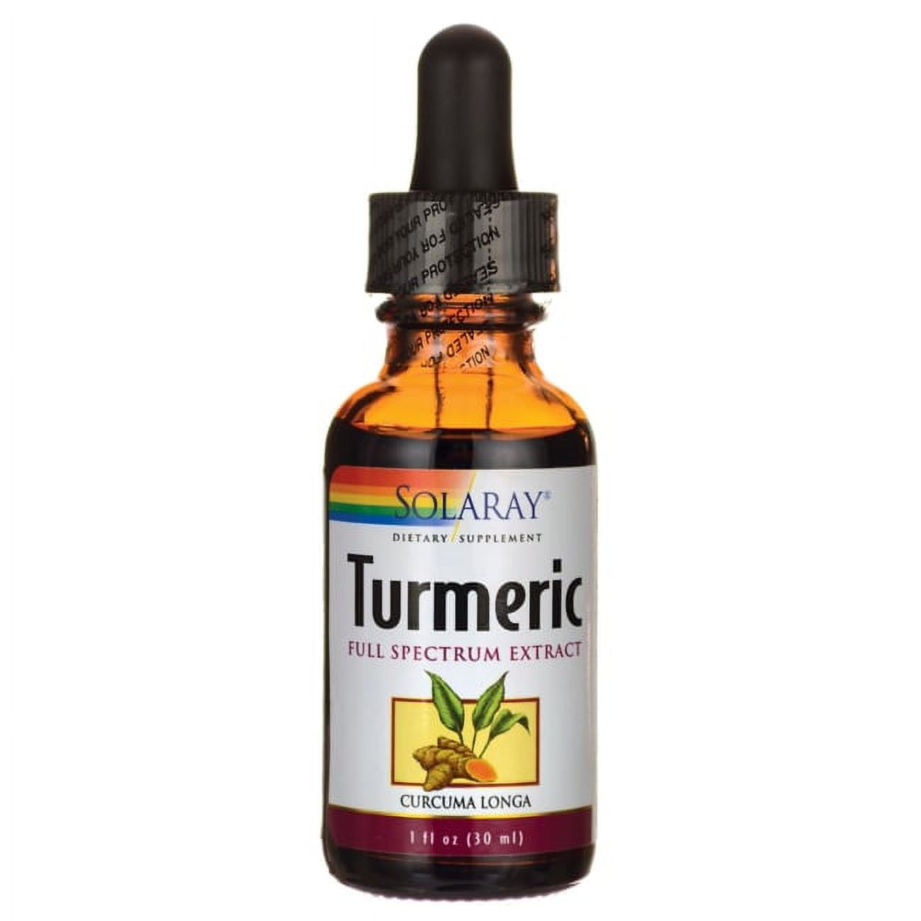 Solaray Turmeric Liquid Drops Full Spectrum Extract Supplement, 1 fl oz ...