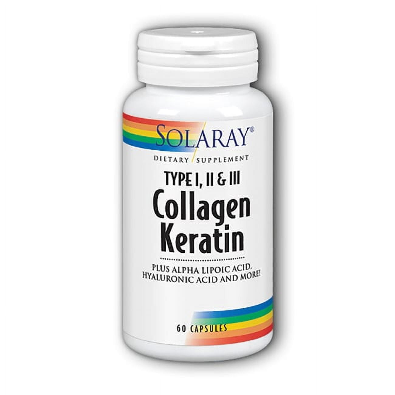 Solaray Type I, II & III Collagen Keratin | ALA & Hyaluronic Acid ...