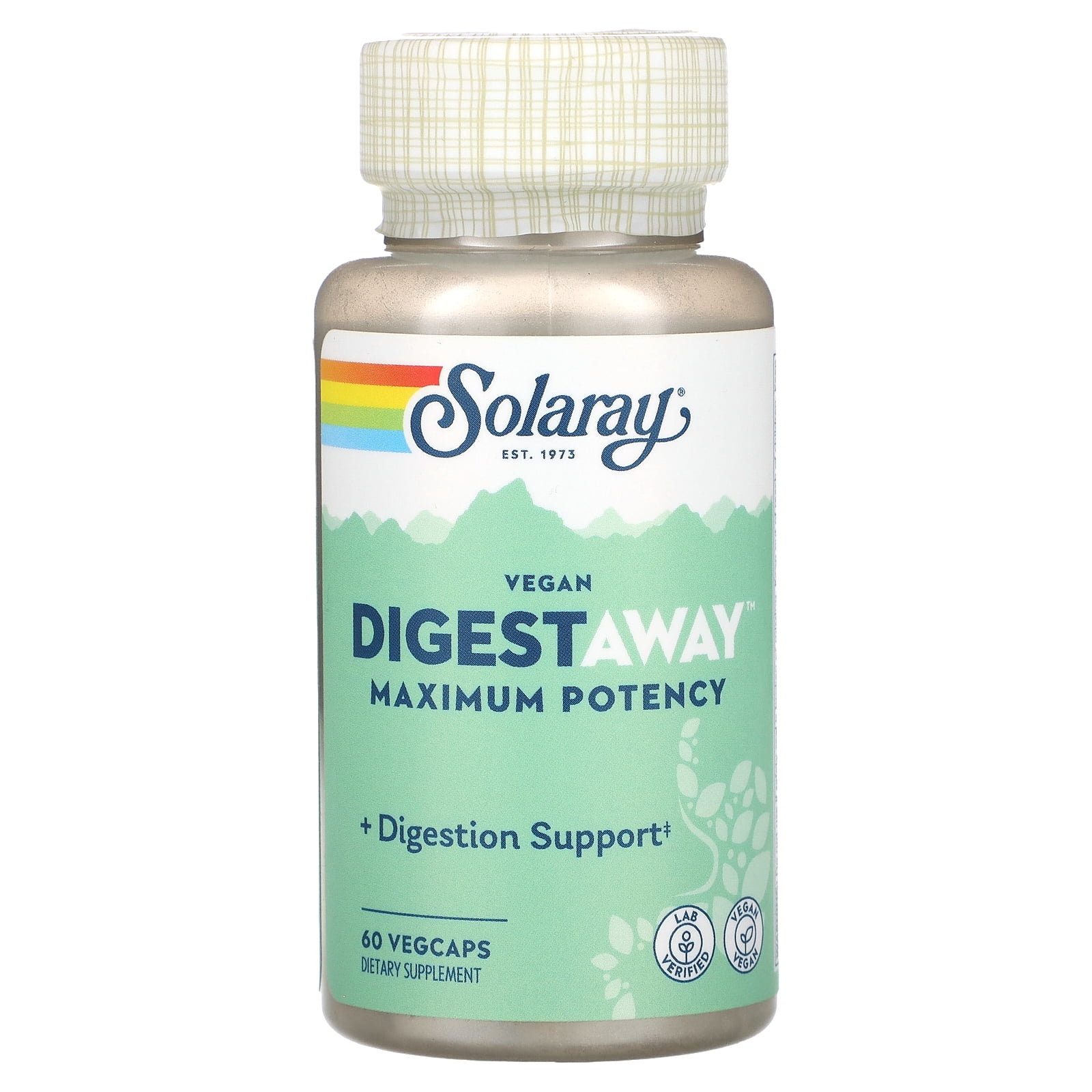 Solaray Super Digestaway Plant Enzymes, Vegan Digestive Supplement ...