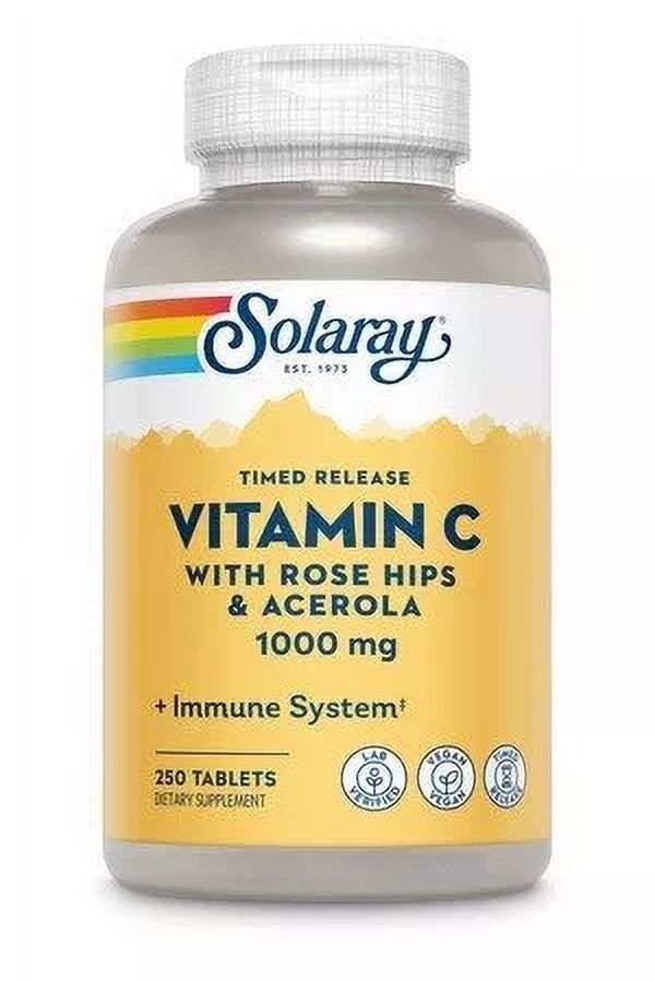 Solaray_Vitamin_C_1000mg_Two_Stage_Time_Release_250_Tablet - Walmart.com
