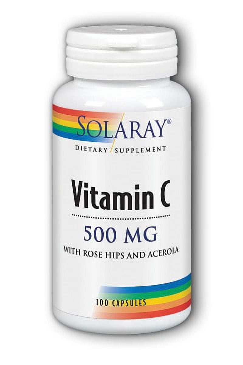 Solaray Vitamin C 500mg, Rose Hips, Acerola - No Artificial Additives ...