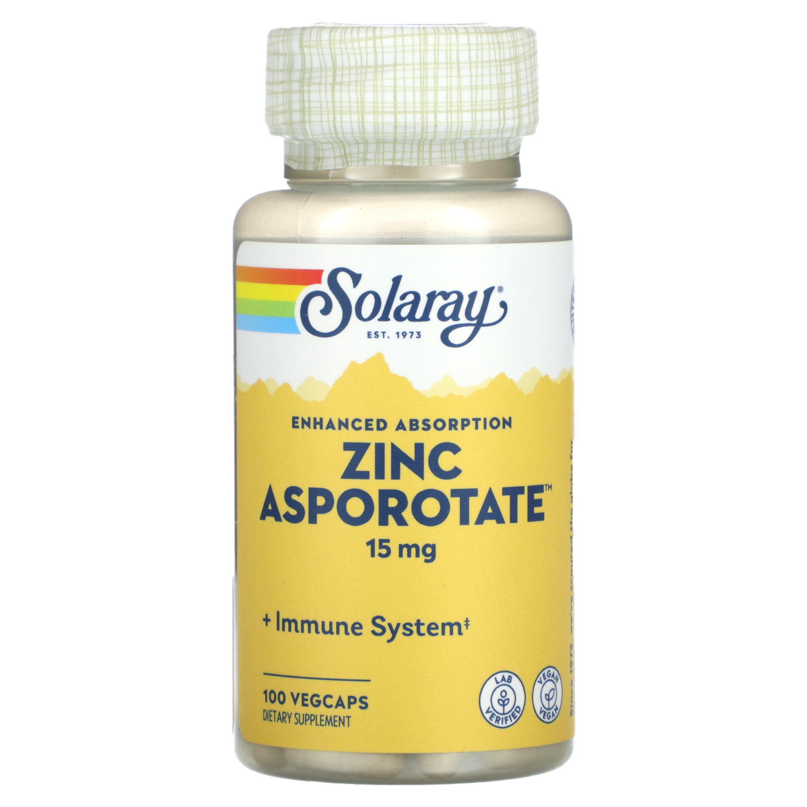 Solaray Zinc Asporotate 15mg Chelated Complex | Immune & Endocrine ...