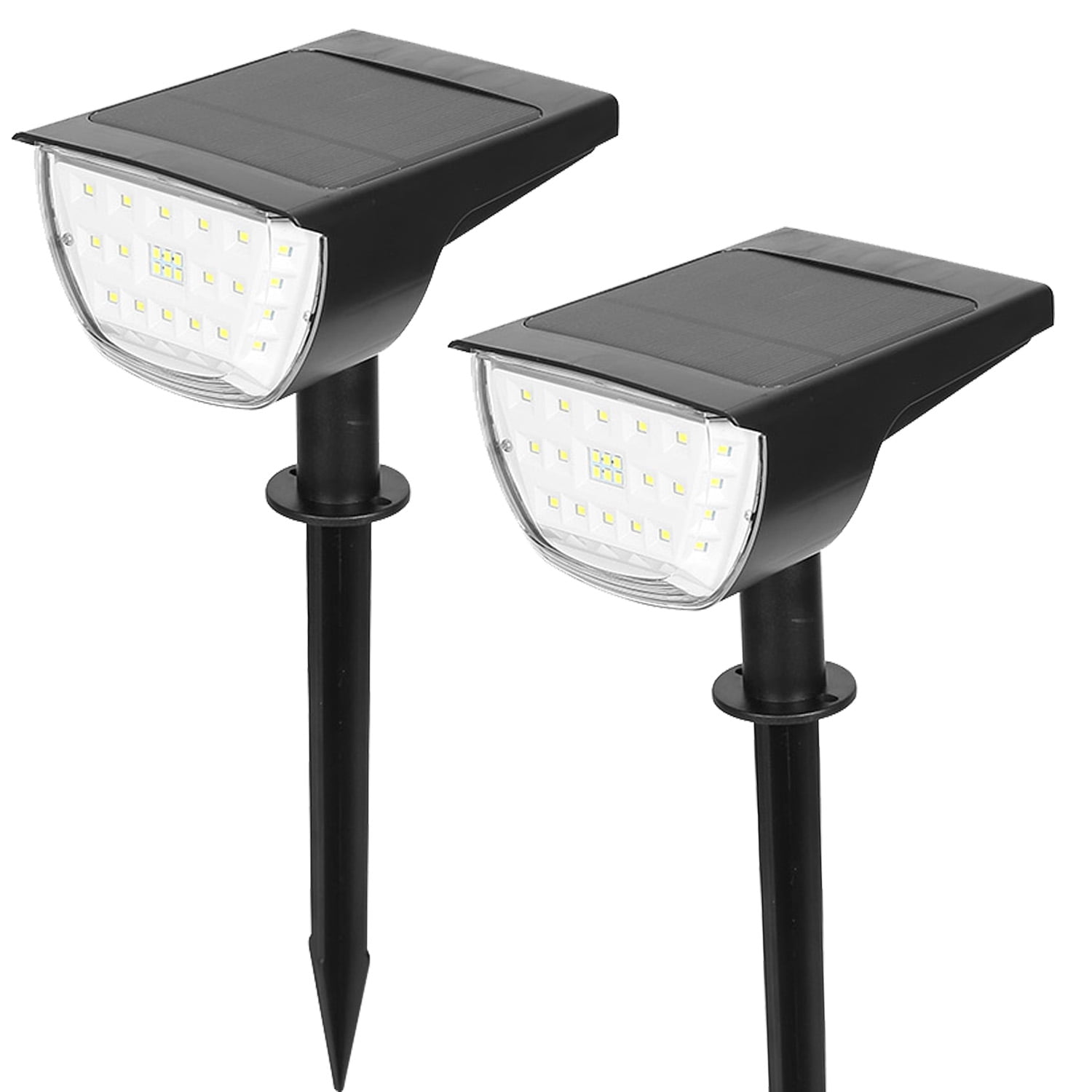 Solarek 2 Pack 32 LEDs On/Off Solar Garden Lamp Spot Light Outdoor Lawn ...