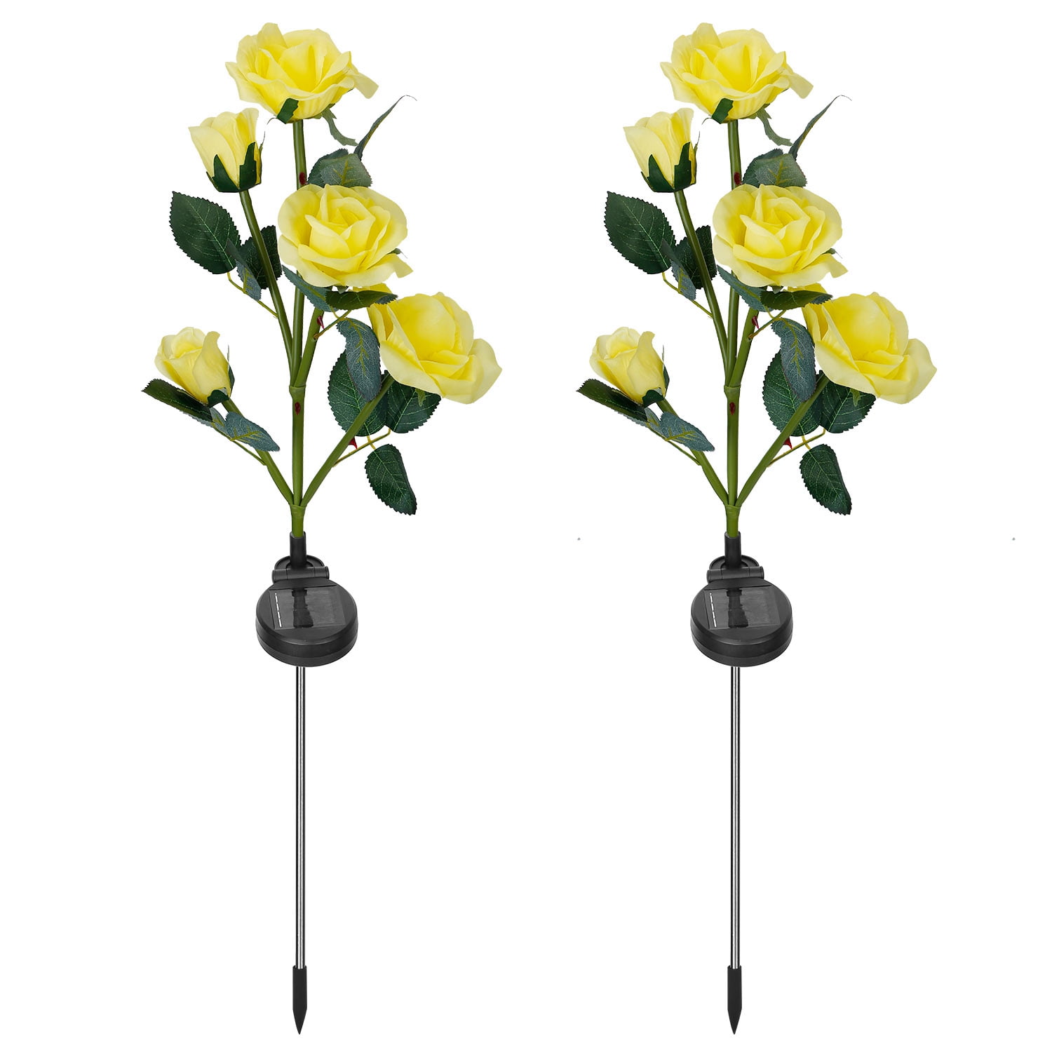 Solarek 2 Pack Solar Garden Stake Light Outdoor LED Solar Rose Flowers ...